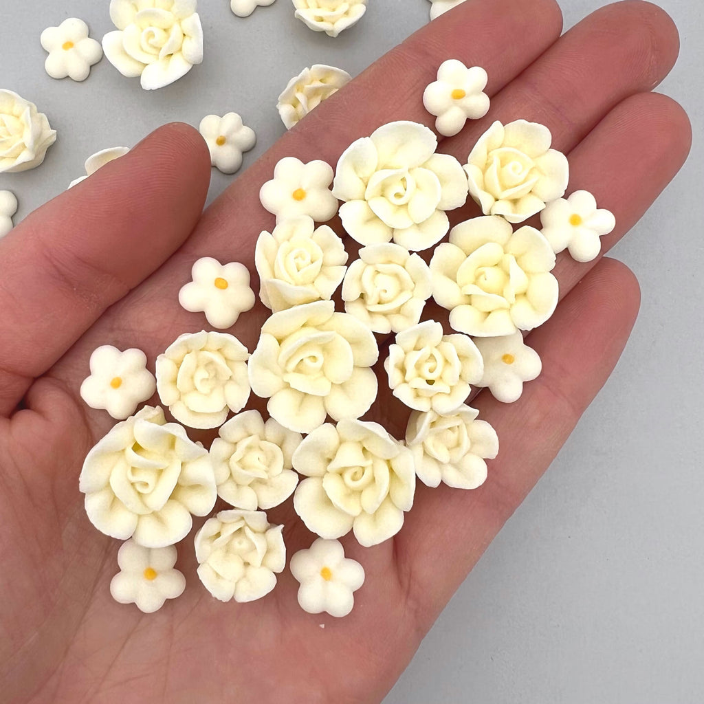 Ivory Icing Flowers | Wedding Favors and Edible Cake Decorations ...