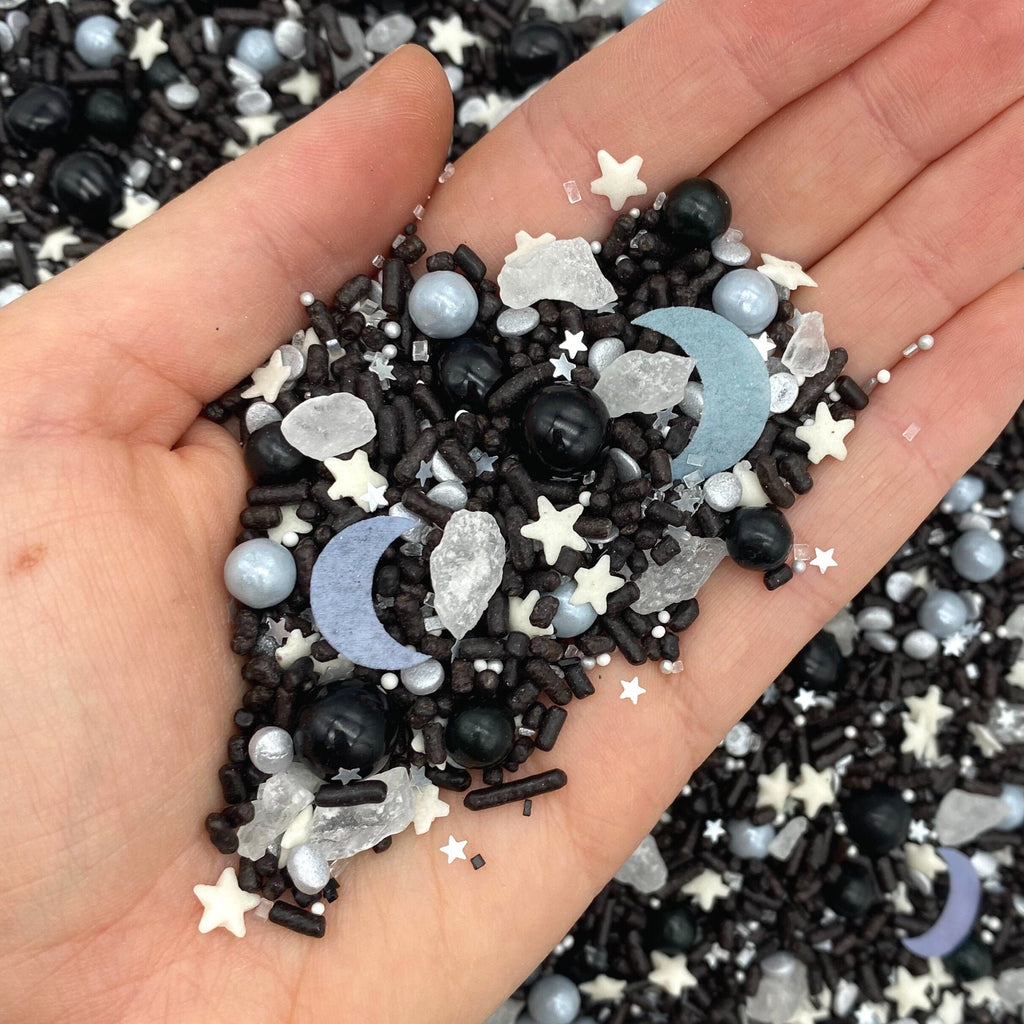 Moon Child Sprinkle Mix | Gothic Black & Moon Sprinkles | Simply Sucre